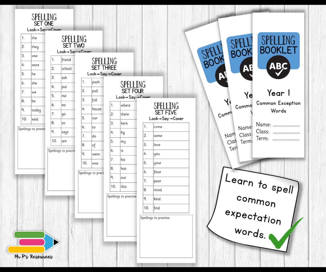 Year 1 Spelling Booklet - Etsy