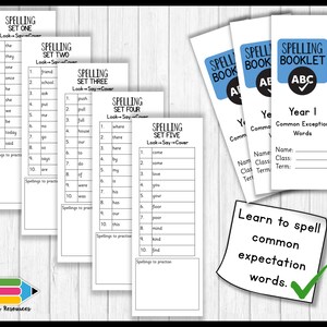 Year 1 Spelling Booklet - Etsy
