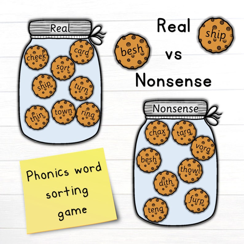 Phonics Word Sorting Game screening Check Prep Cookies - Etsy