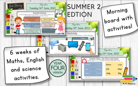Morning Activities for Year 4 summer 2 | Etsy