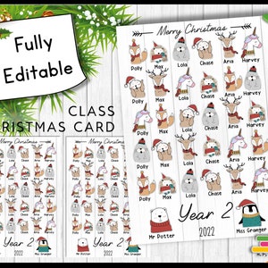 Personalised Class Christmas Card (BUMPER PACK) - Etsy