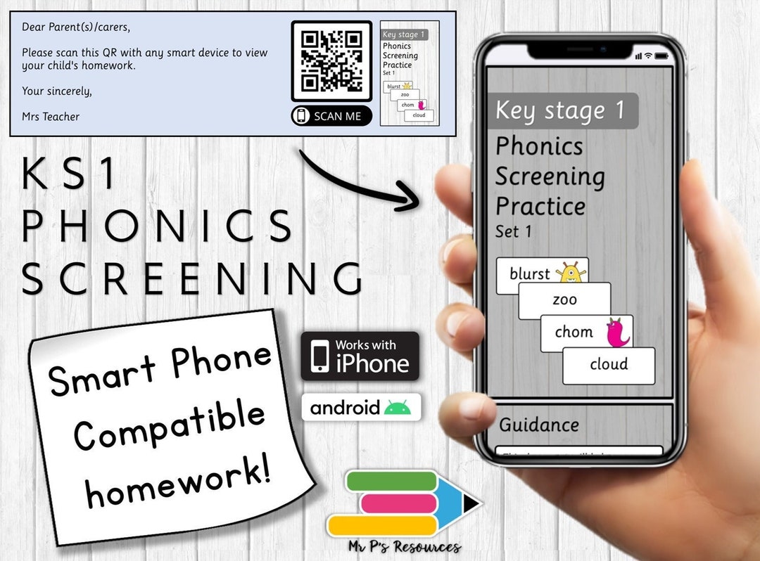 Smartphone Phonics Homework (pack 1) - Etsy