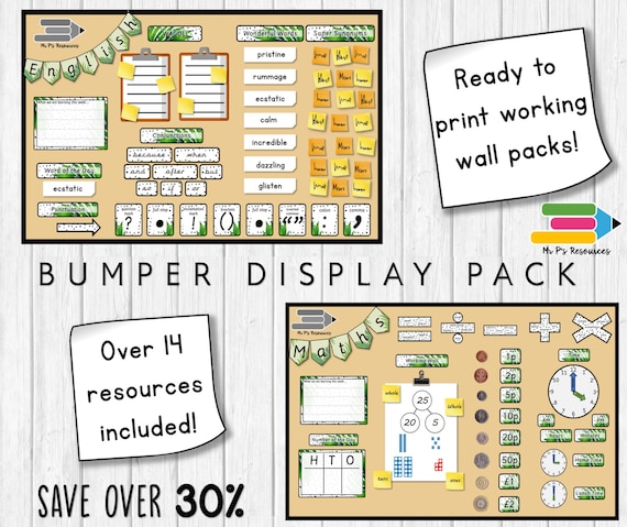 Maths & English Display Pack save 30% Tropical - Etsy UK