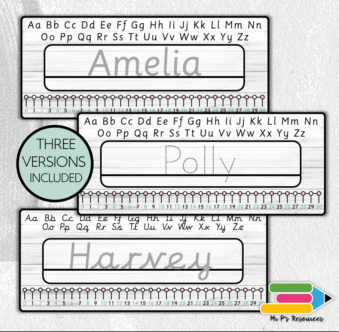 Editable Name Mats double Sided - Etsy