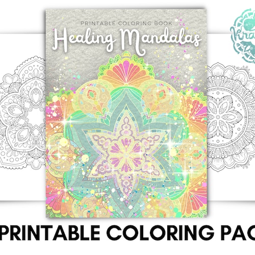 Healing Mandalas Printable Coloring Book PDF Mindfulness - Etsy