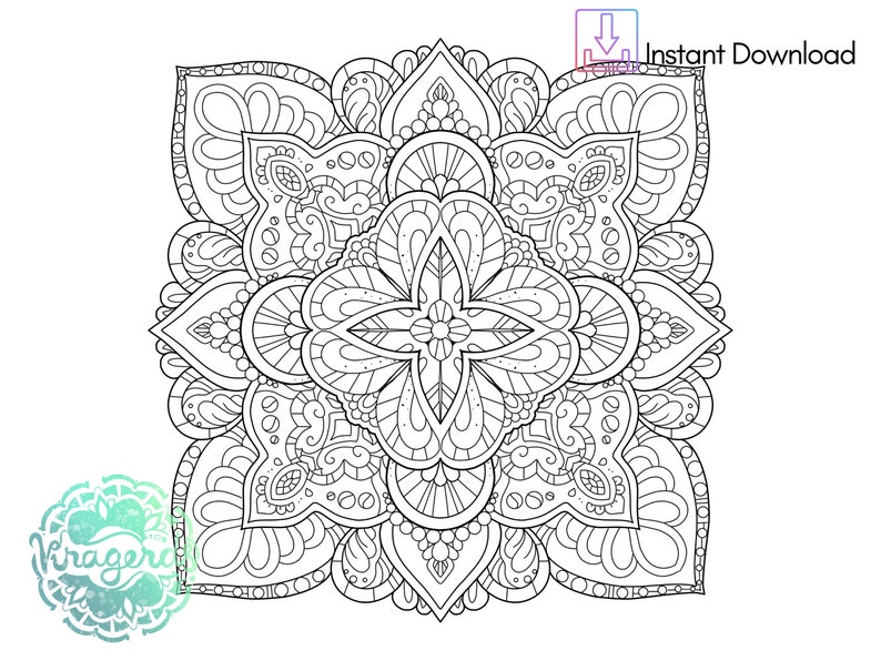 Healing Mandalas Printable Coloring Book PDF Mindfulness - Etsy