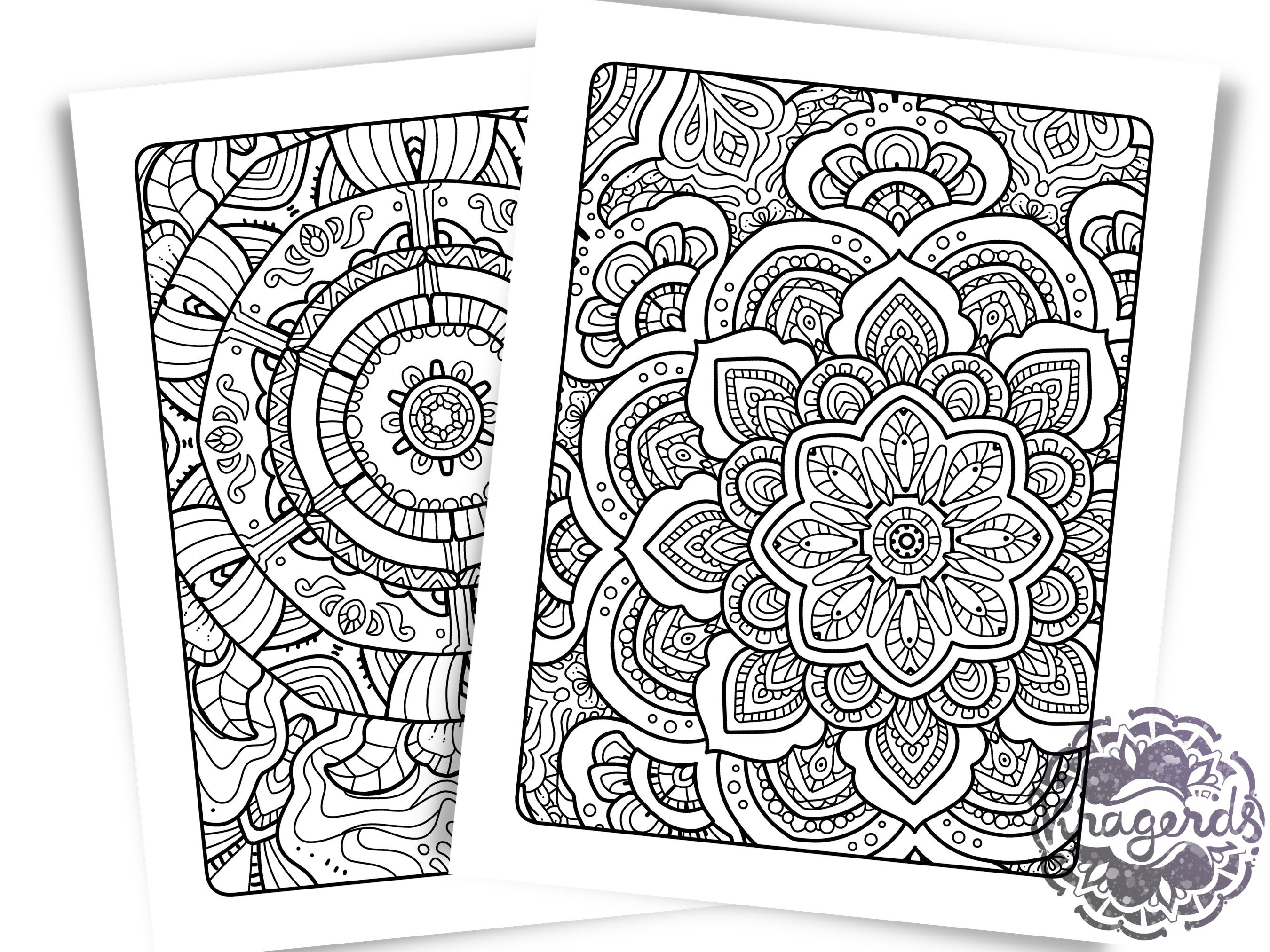 Mandala Printable Coloring Pages PDF Mindfulness Coloring Coloring ...
