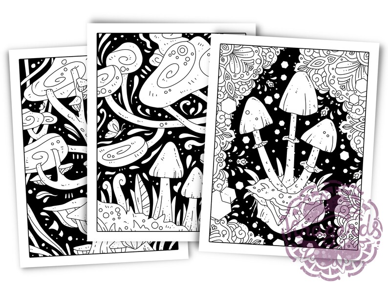 Magic in the Mushroom Forest Printable Coloring Book 30 Coloring Pages ...