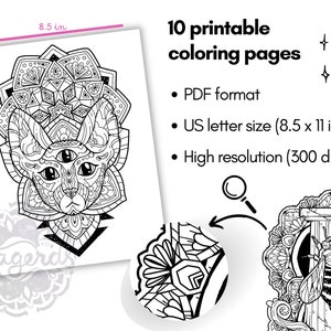 Mythical Nature Printable Coloring Pages for Adults | PDF | Instant ...