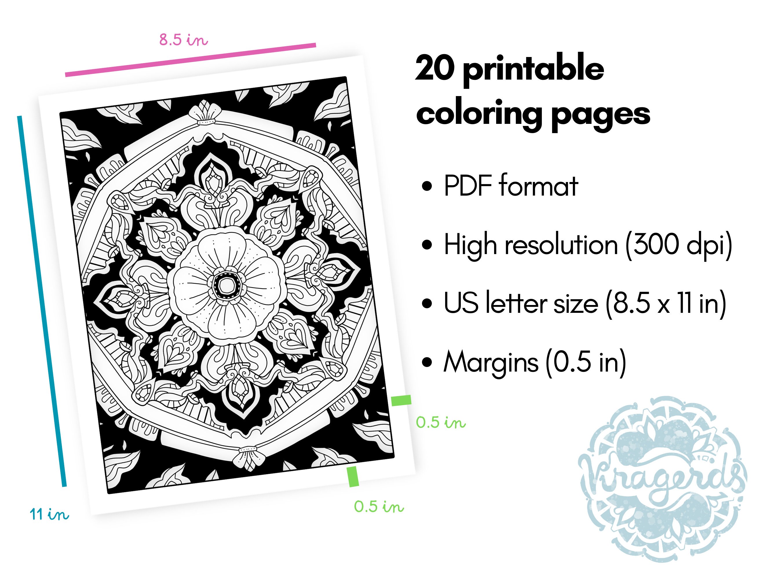 Magnificent Patterns Adult Coloring Pages PDF Digital File Coloring ...