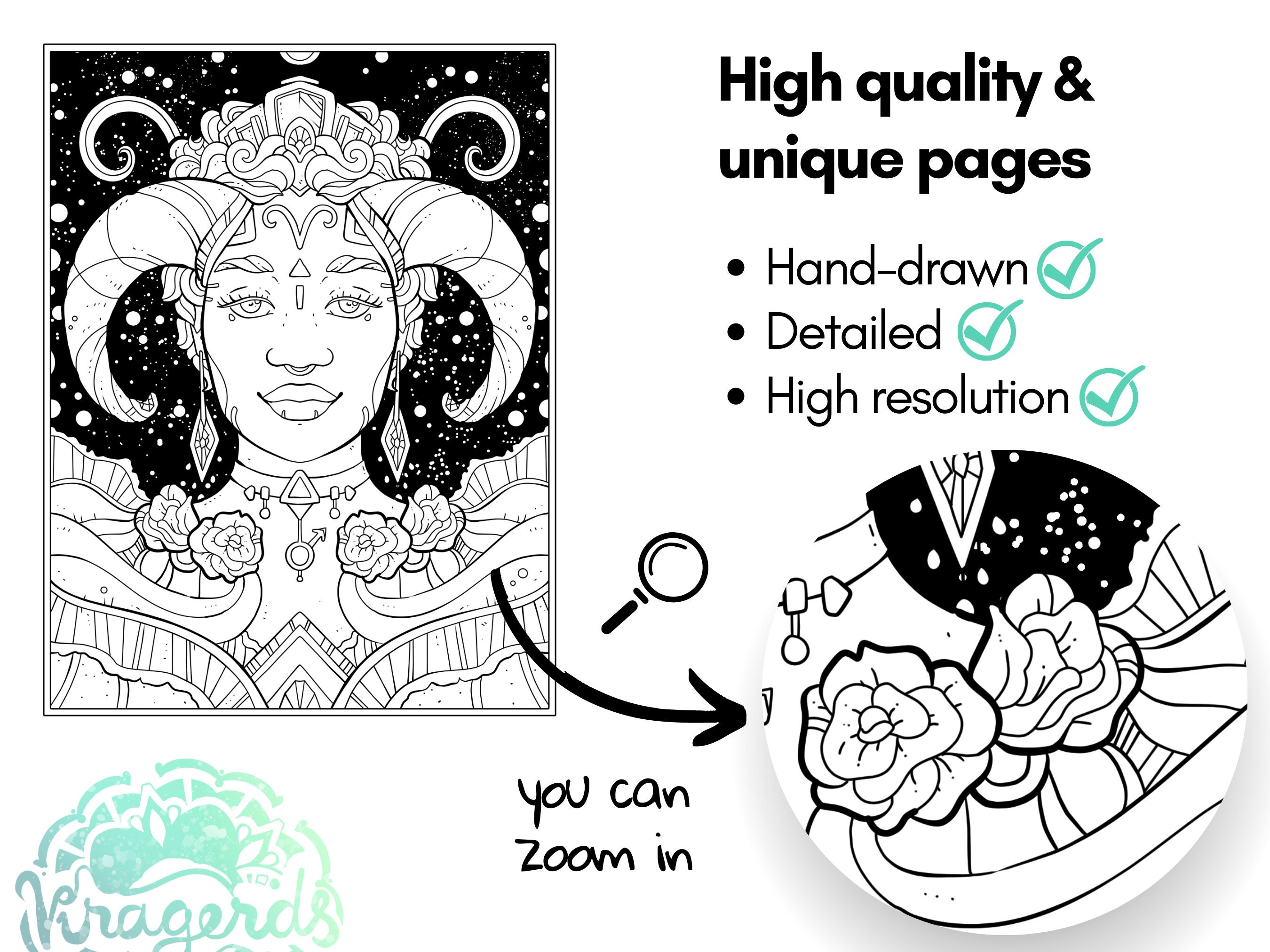 Zodiac Astrology Printable Coloring Book PDF Coloring Pages - Etsy