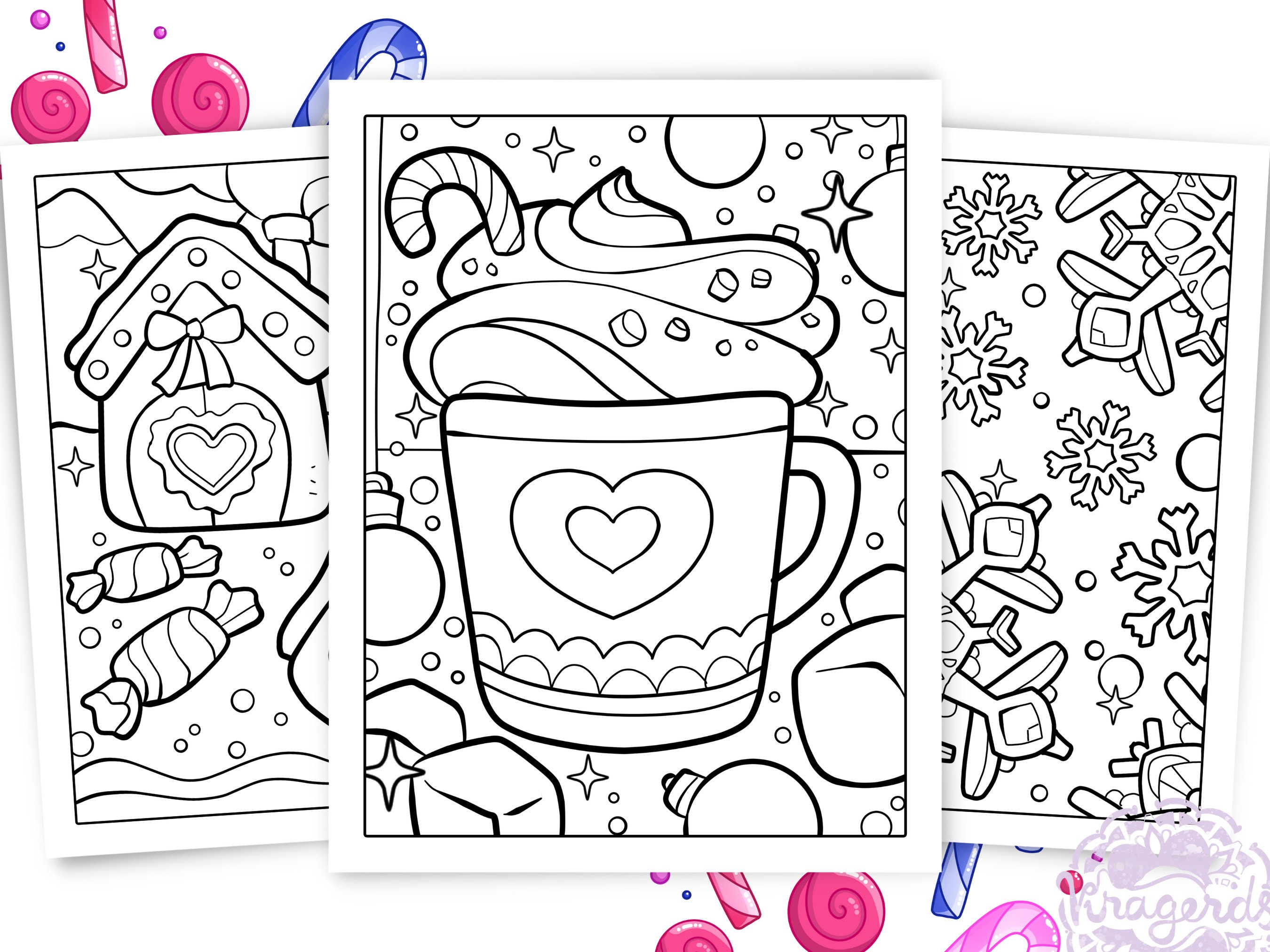 Printable Christmas Magic Coloring Pages PDF Gift Idea for Kids Instant ...