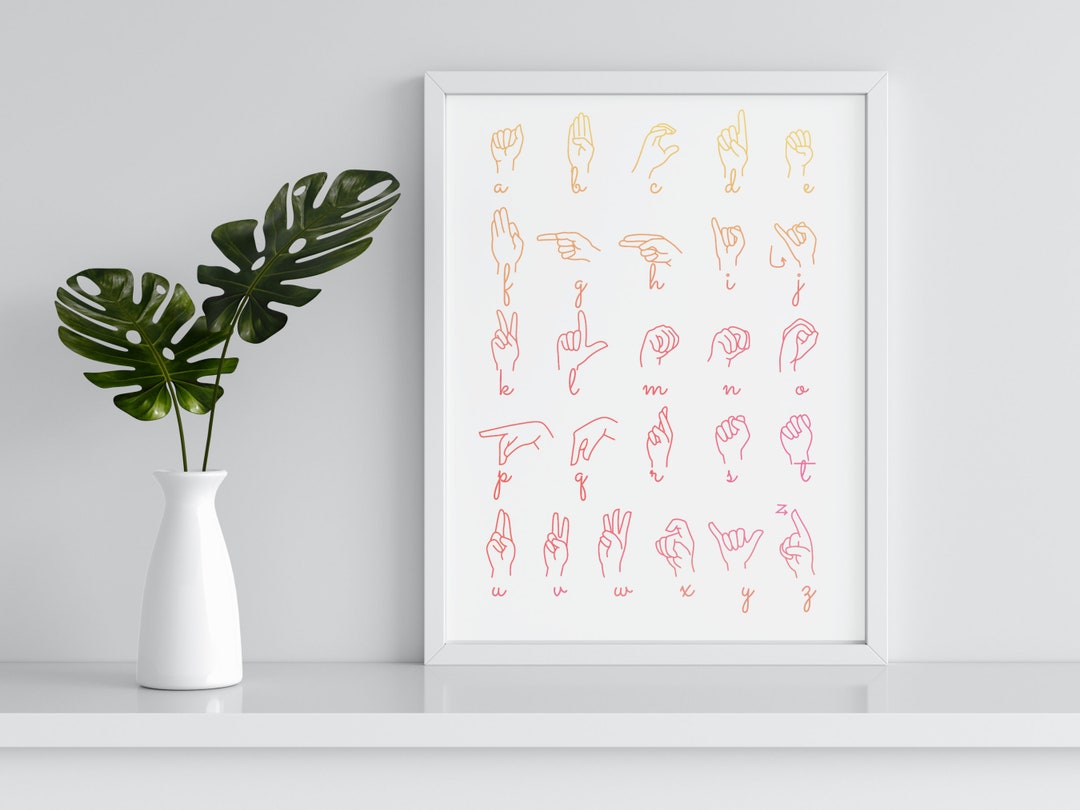 ASL Printable Poster- Instant Download - American Sign Language Aphabet ...