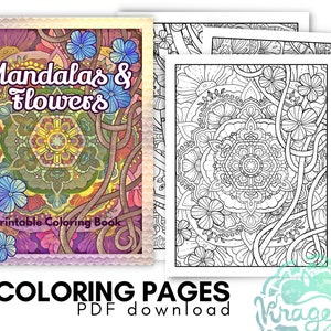 Mandalas & Flowers | Printable Coloring Pages | PDF | Instant Download ...
