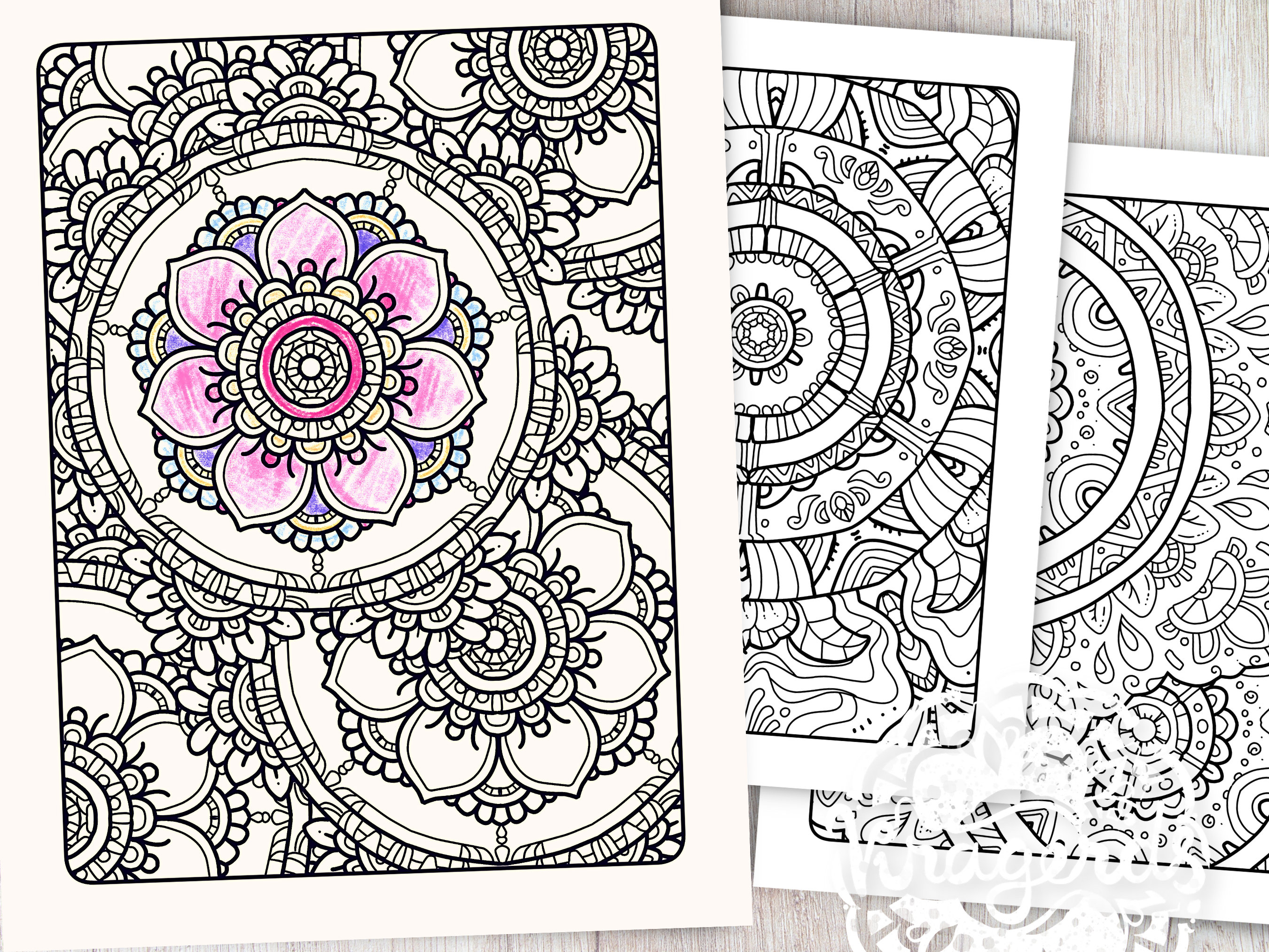 Mandala Printable Coloring Pages PDF Mindfulness Coloring Coloring ...