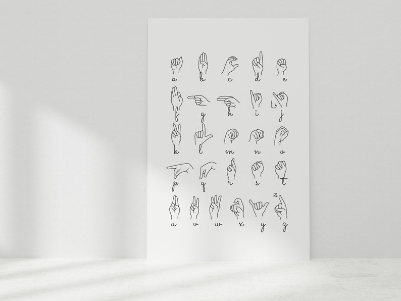 ASL Printable Poster Instant Download American Sign - Etsy
