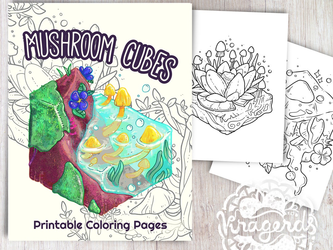 Mushroom Cubes | PDF | Printable Coloring Pages | Instant Download ...