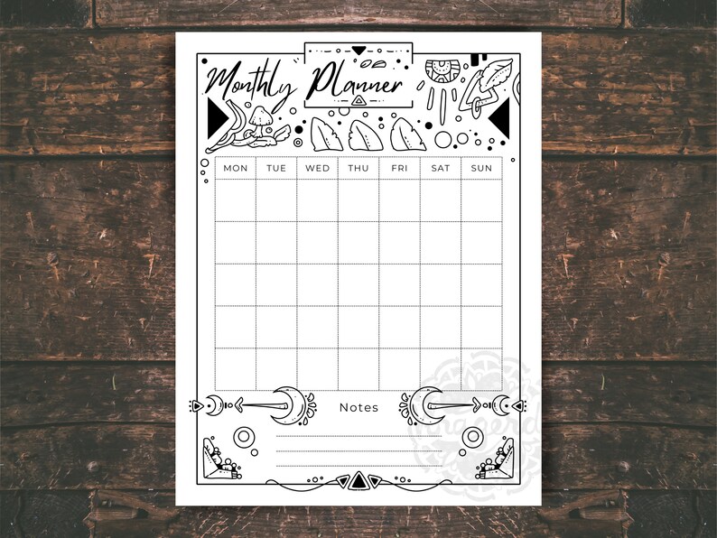 Witchy Monthly & Weekly Planner Calendar PDF Witchy - Etsy