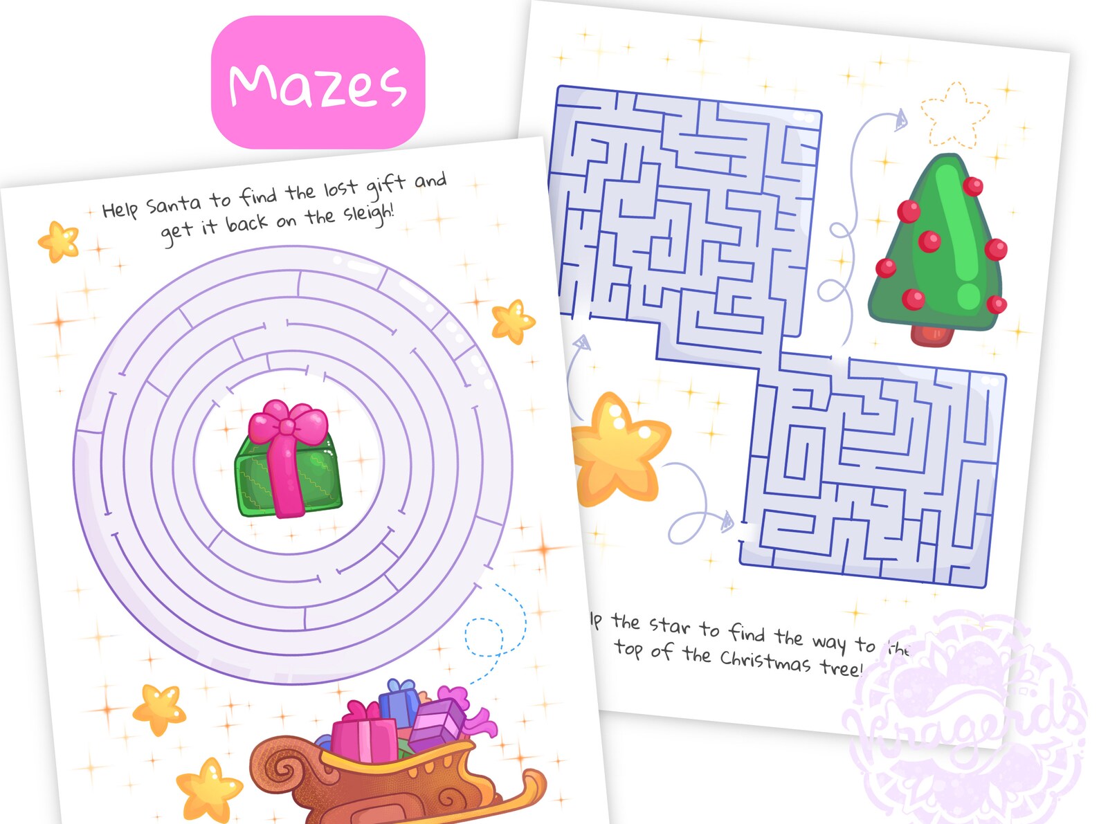 Printable Christmas FUN Activity Book | PDF| Papercraft, Mazes ...