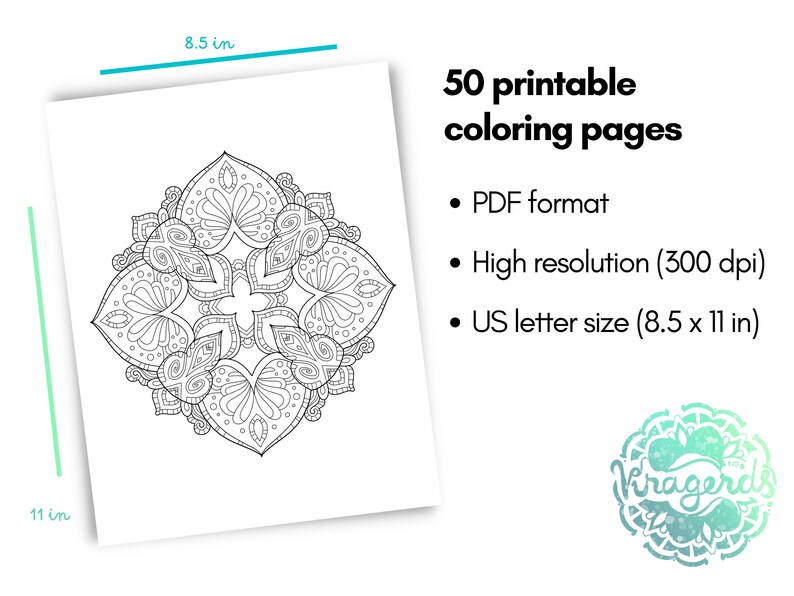 Healing Mandalas Printable Coloring Book PDF Mindfulness - Etsy