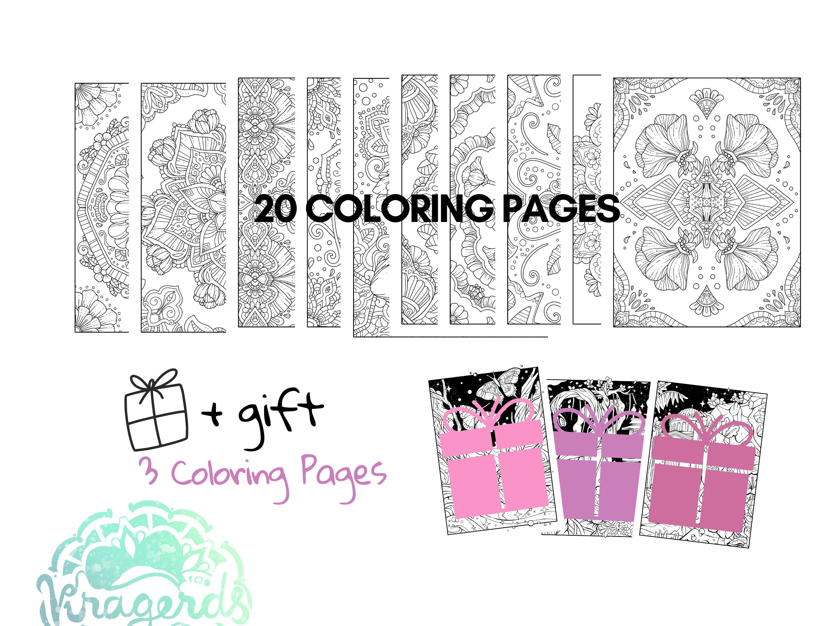 Flower Spirit Printable Coloring Pages PDF Adult - Etsy