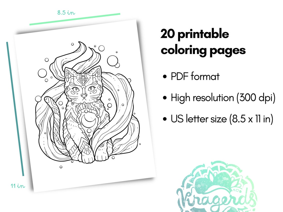 Crystals Mushrooms and Witches Printable Coloring Book 20 - Etsy UK