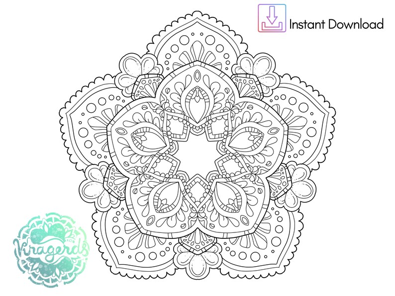 Healing Mandalas Printable Coloring Book PDF Mindfulness - Etsy