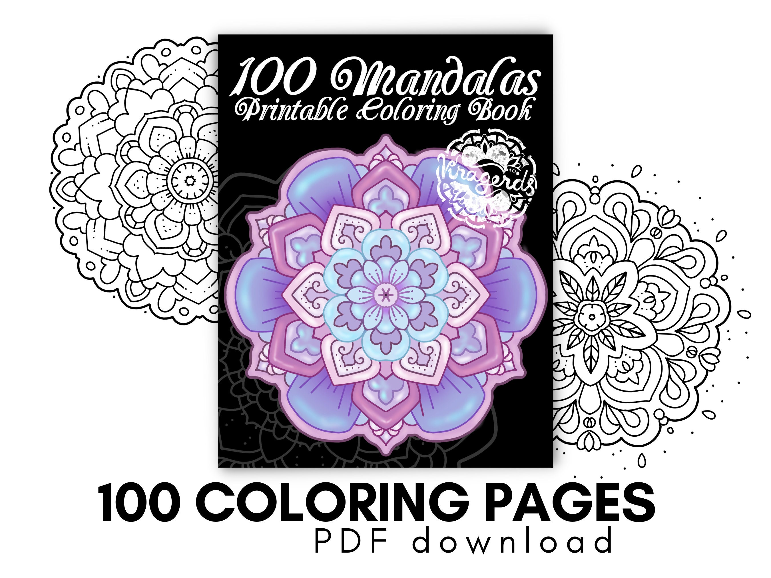 100 Mandalas Coloring Book PDF Printable Coloring Pages - Etsy