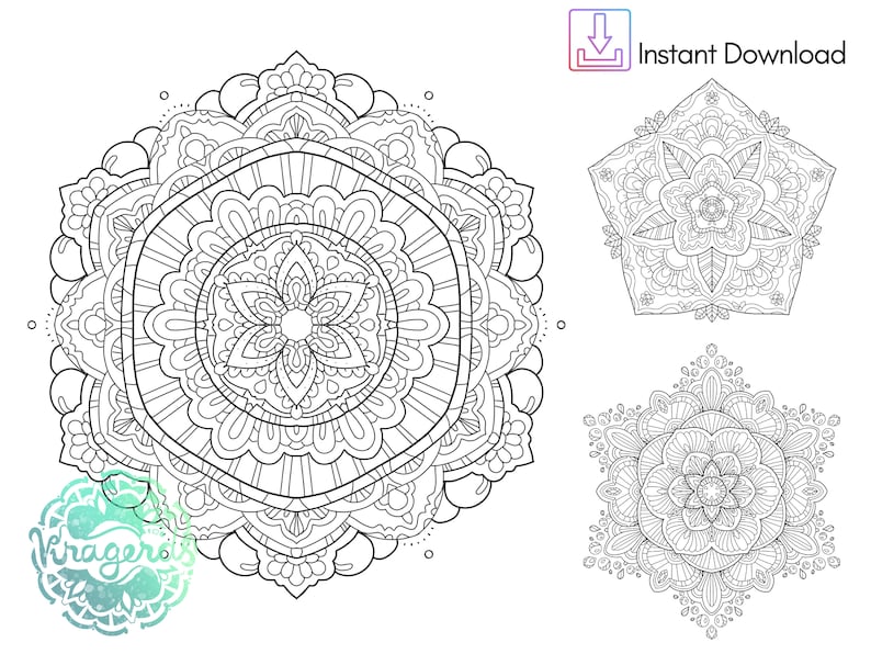 Healing Mandalas Printable Coloring Book PDF Mindfulness - Etsy