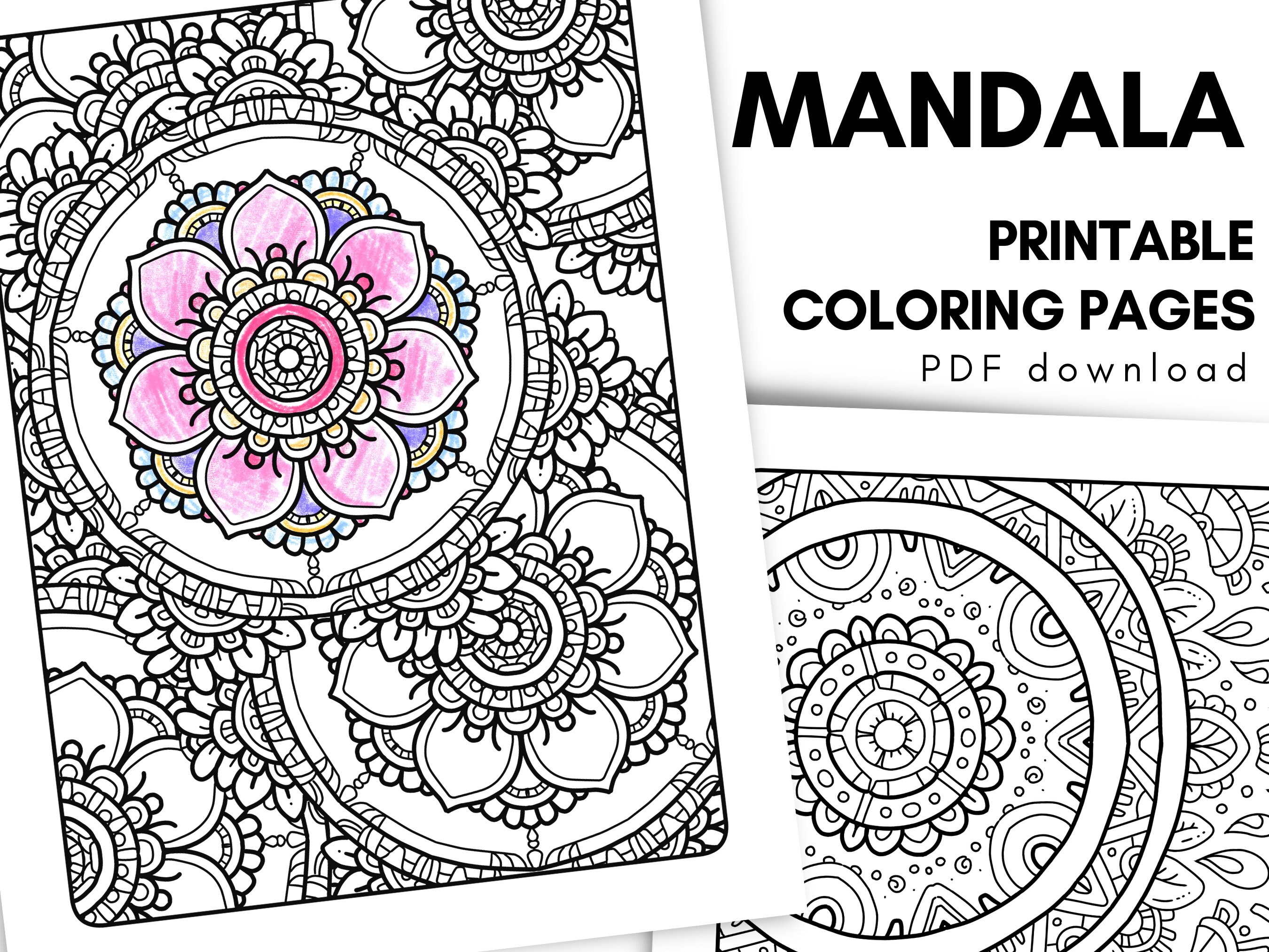 Mandala Printable Coloring Pages PDF Mindfulness Coloring Coloring ...