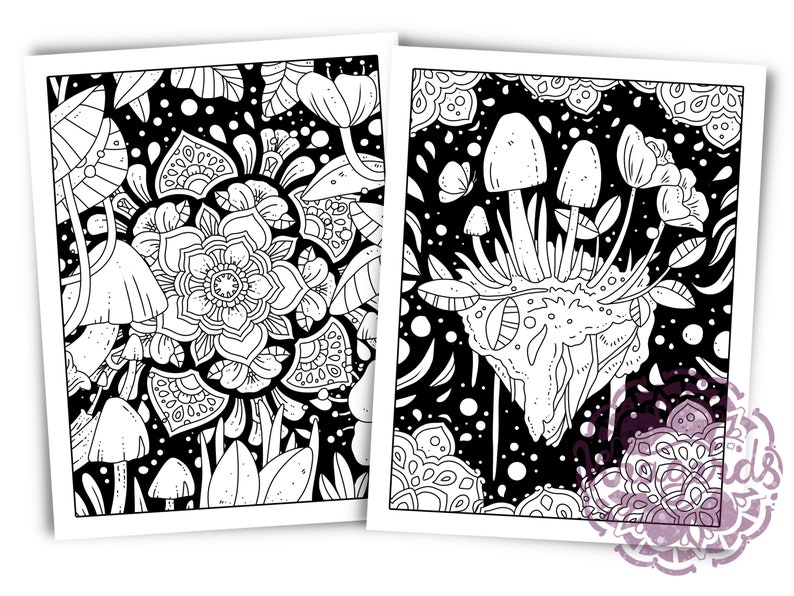 Magic in the Mushroom Forest Printable Coloring Book 30 Coloring Pages ...