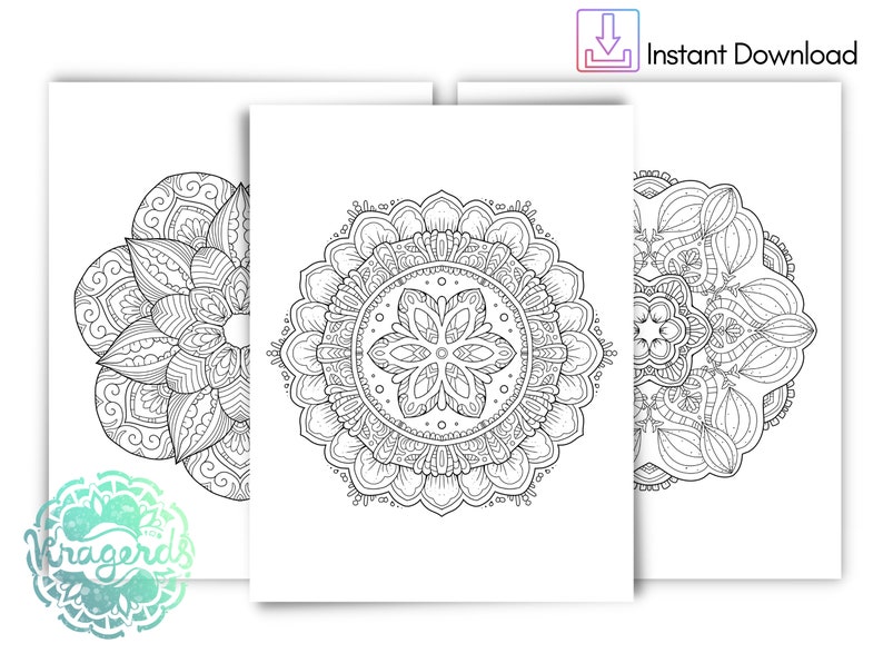 Healing Mandalas Printable Coloring Book PDF Mindfulness - Etsy