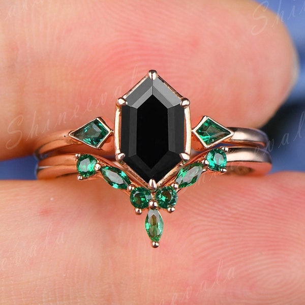 Emerald Wedding Set - Etsy