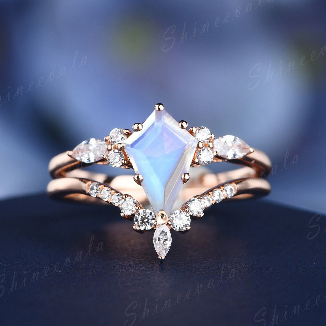 Kite Cut Engagement Ring Kite Shaped Moonstone Ring June | Etsy