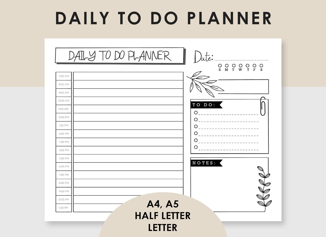 Daily Planner Printable, Daily to Do List for Work / Personal Life ...