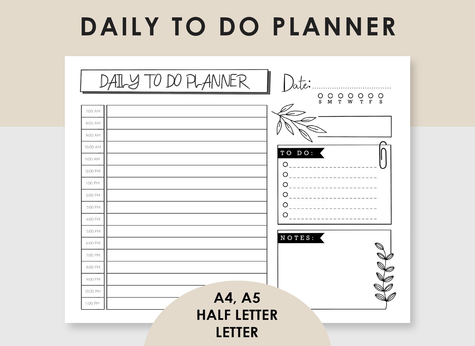 Daily Planner Printable, Daily to Do List for Work / Personal Life ...