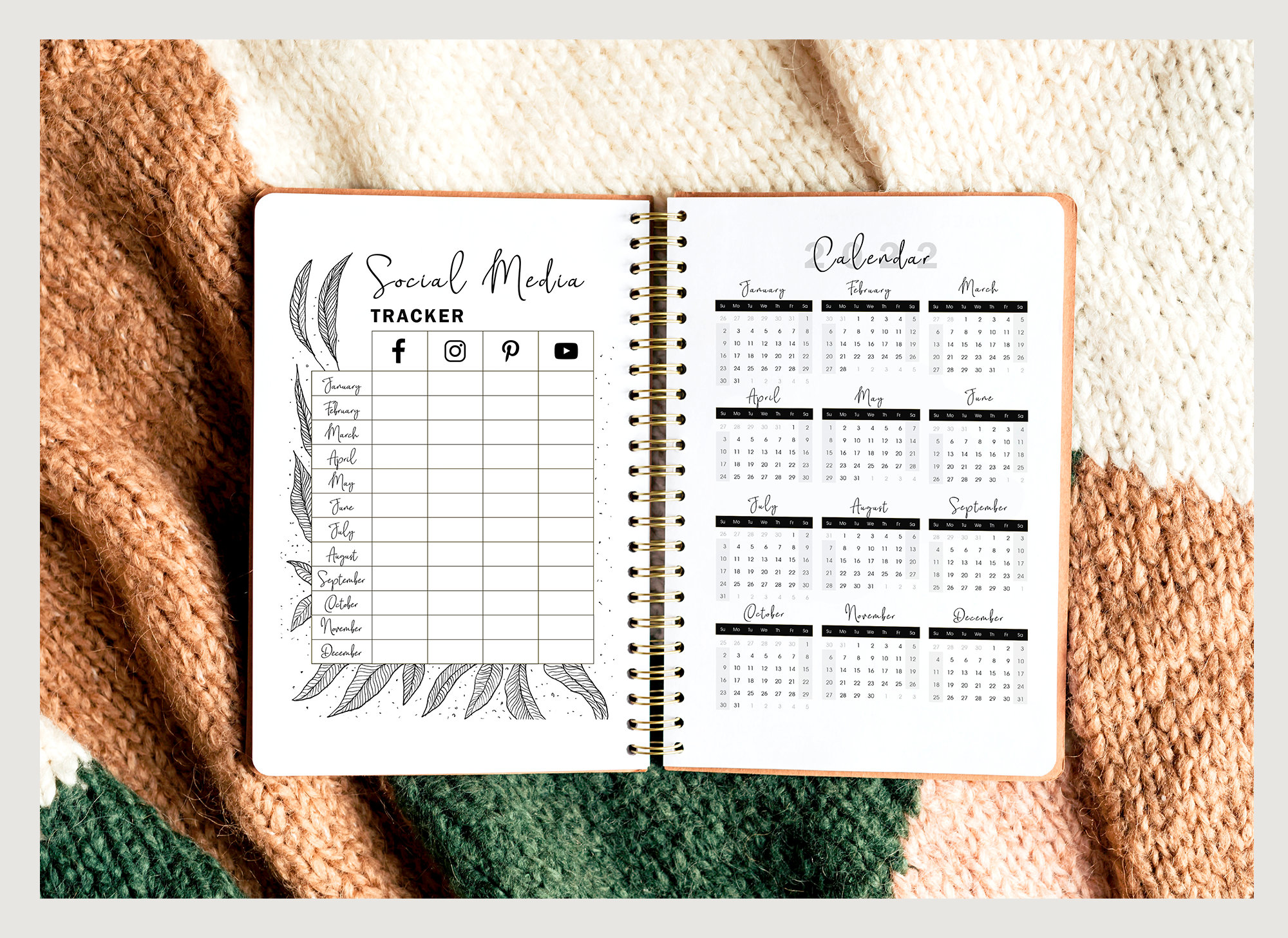 Bullet Journal and Planner Insert for 2022 | Printable Planner Bundle ...