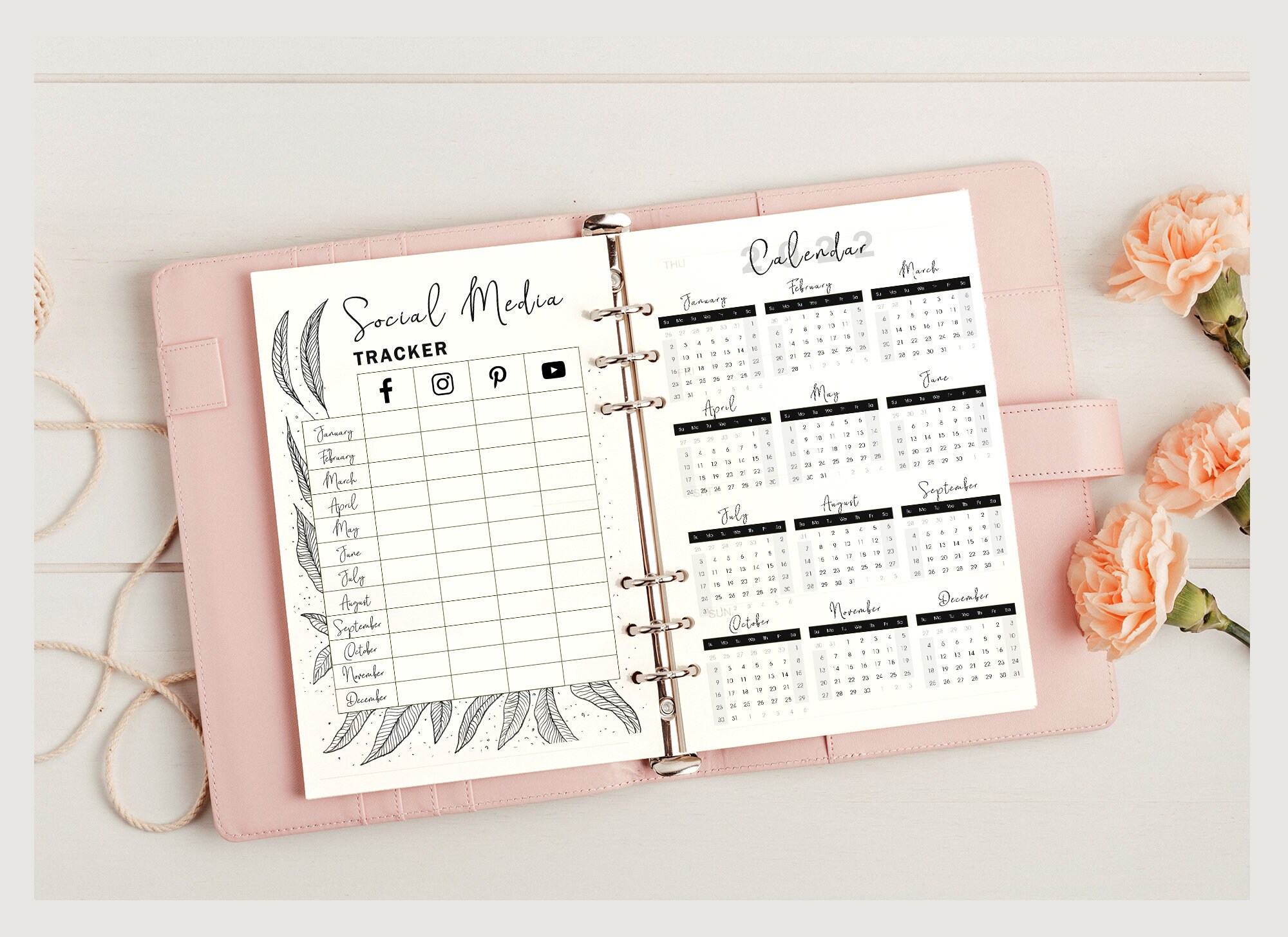 Bullet Journal and Planner Insert for 2022 | Printable Planner Bundle ...