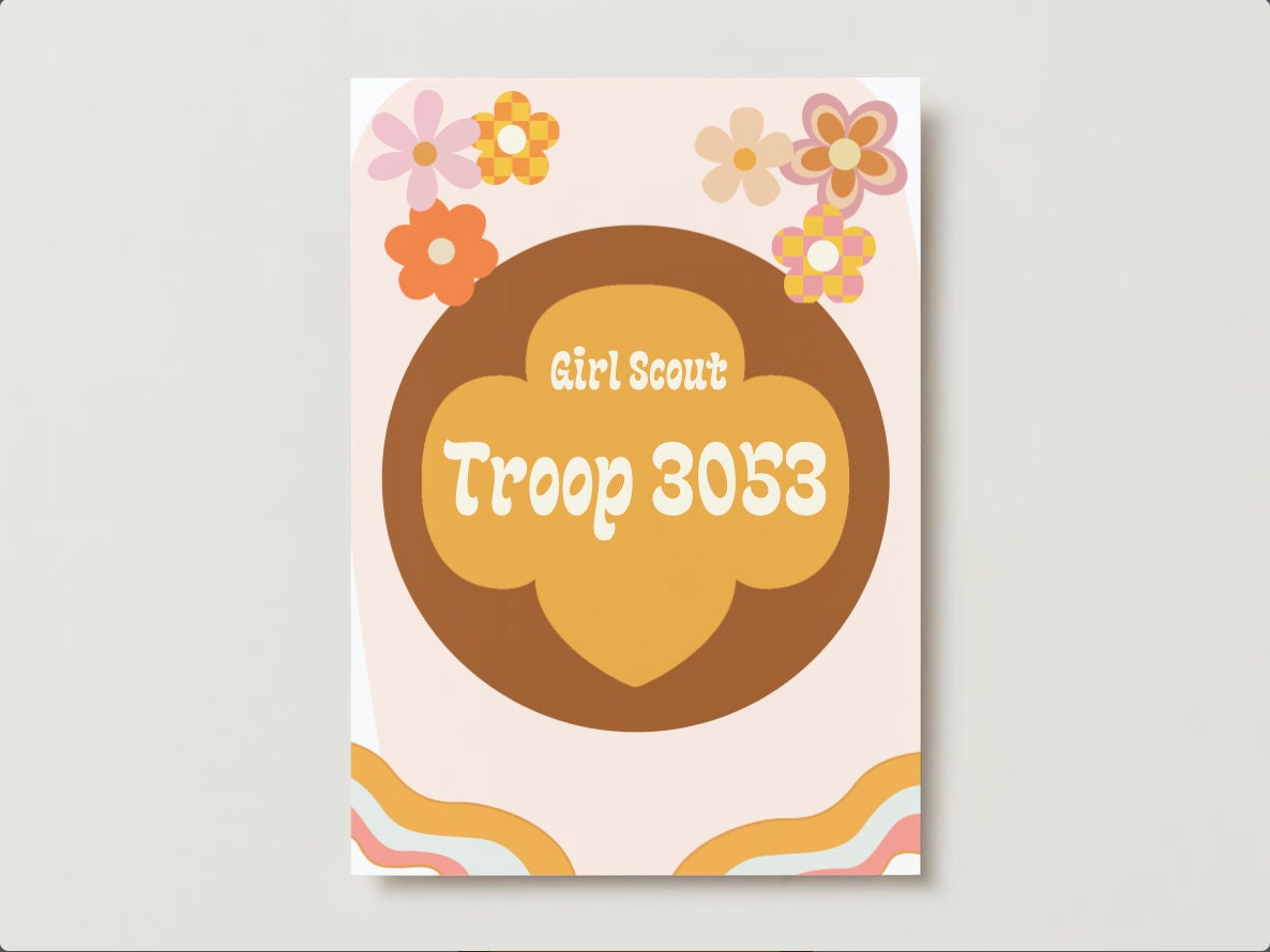 Groovy Girl Scout Bridging Invitation - Editable - Etsy