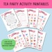Tea Party Activity Printables - Etsy