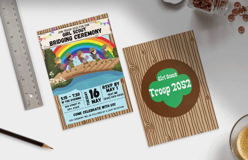 Girl Scout Bridging Invitation - Editable - Etsy