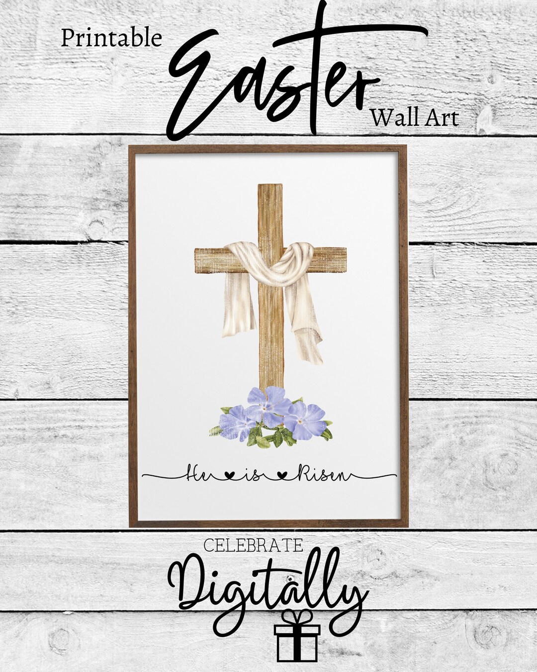 Christian Printable Easter Wall Art Religious Printable Art He is Risen ...