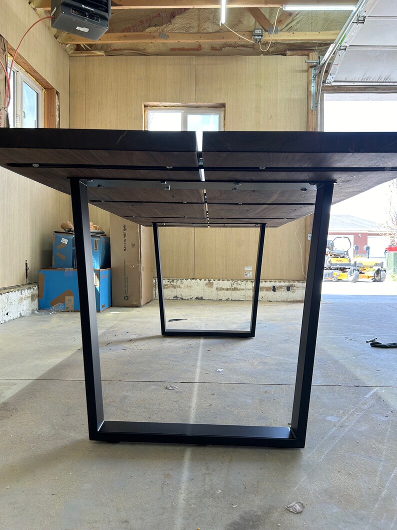 Walnut Live Edge Modern Table Steel Legs Bowtie Joint Steel Support - Etsy