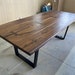 Walnut Live Edge Modern Table Steel Legs Bowtie Joint Steel Support - Etsy