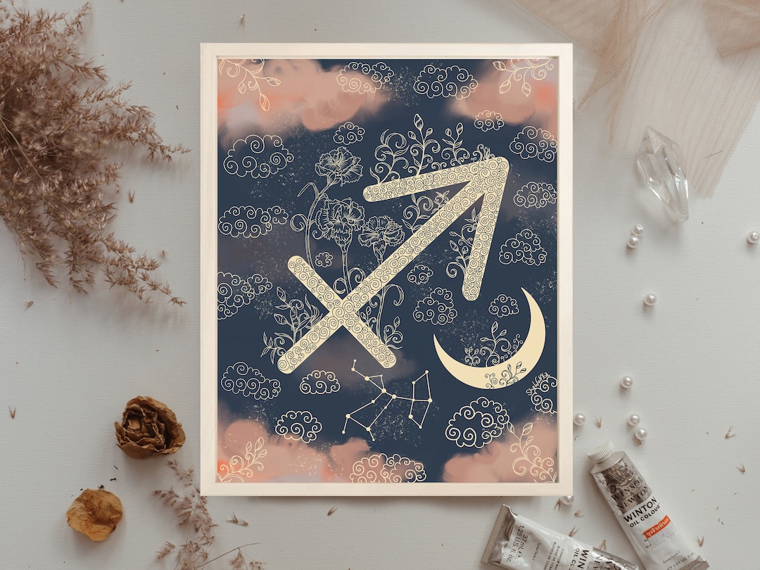 Sagittarius Zodiac, Sagittarius Wall Art, Aura Print, Boho Wallpaper ...