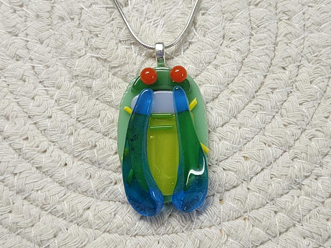 Fused Glass Cicada Bug Insect Pendant Necklace 47 - Etsy