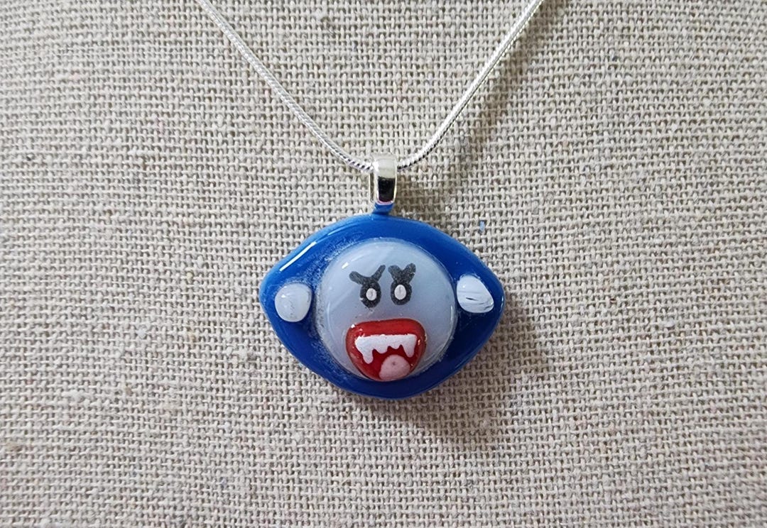 Fused Glass Boo Ghost Mario Enemy Pendant Necklace - #394 - Etsy