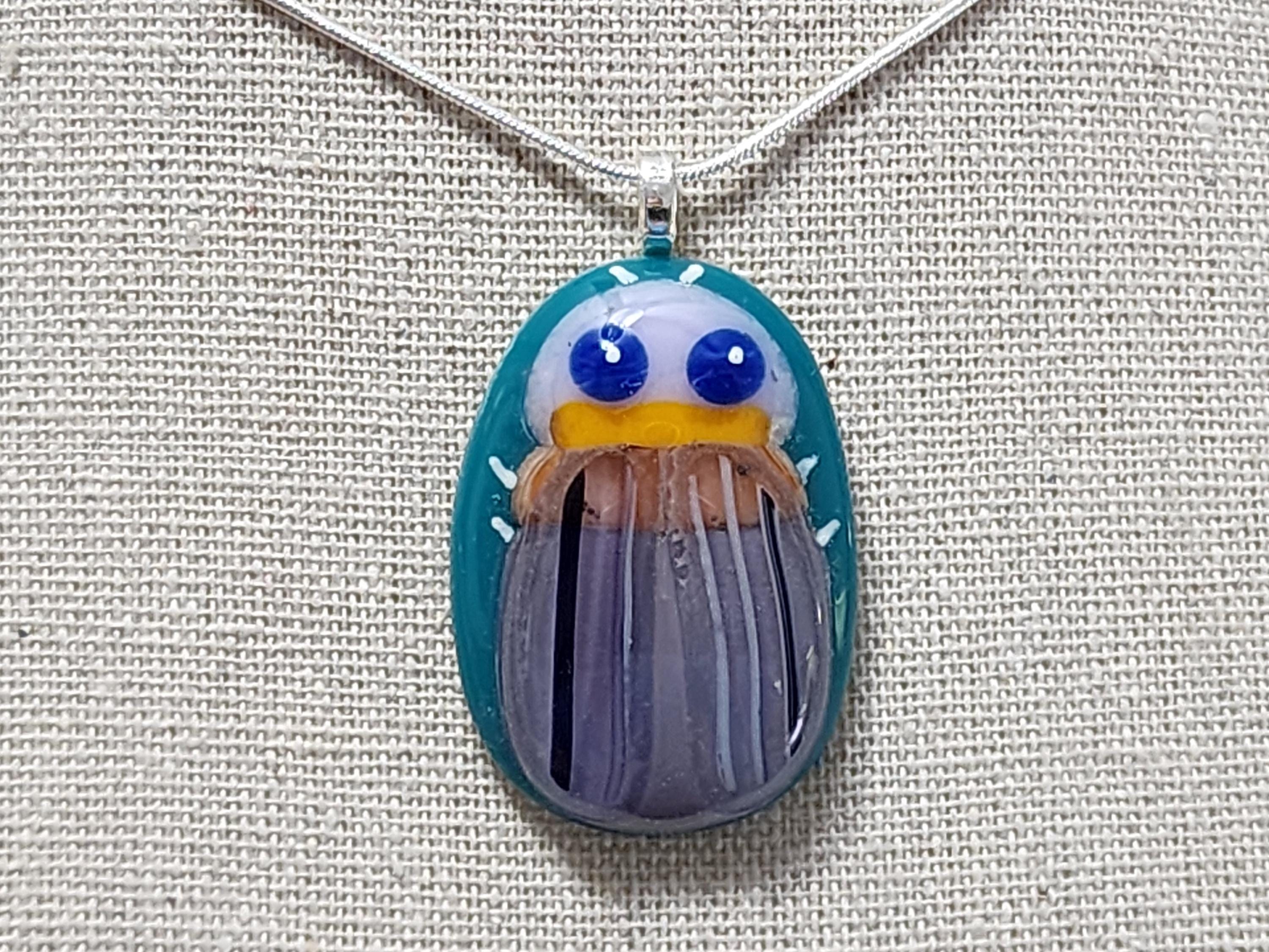 Fused Glass Blue and Purple Beetle Bug Insect Pendant Necklace Bug 23 ...
