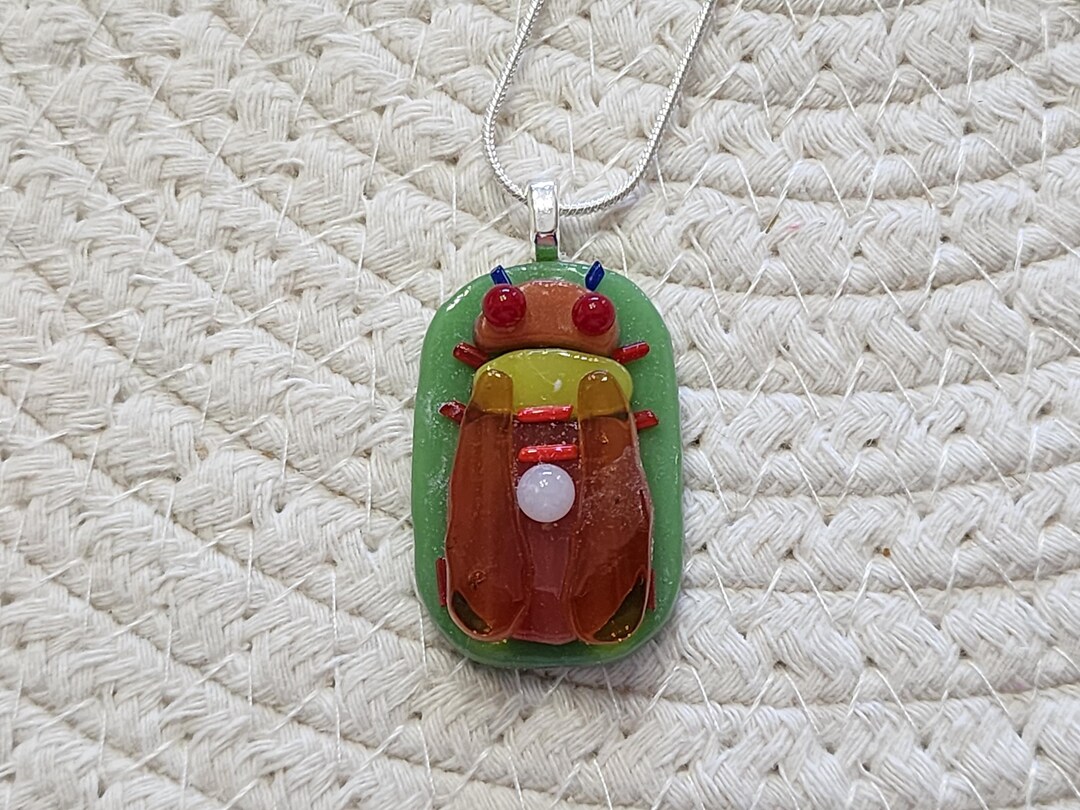 Fused Glass Cicada Bug Insect Pendant Necklace - #277 - Etsy