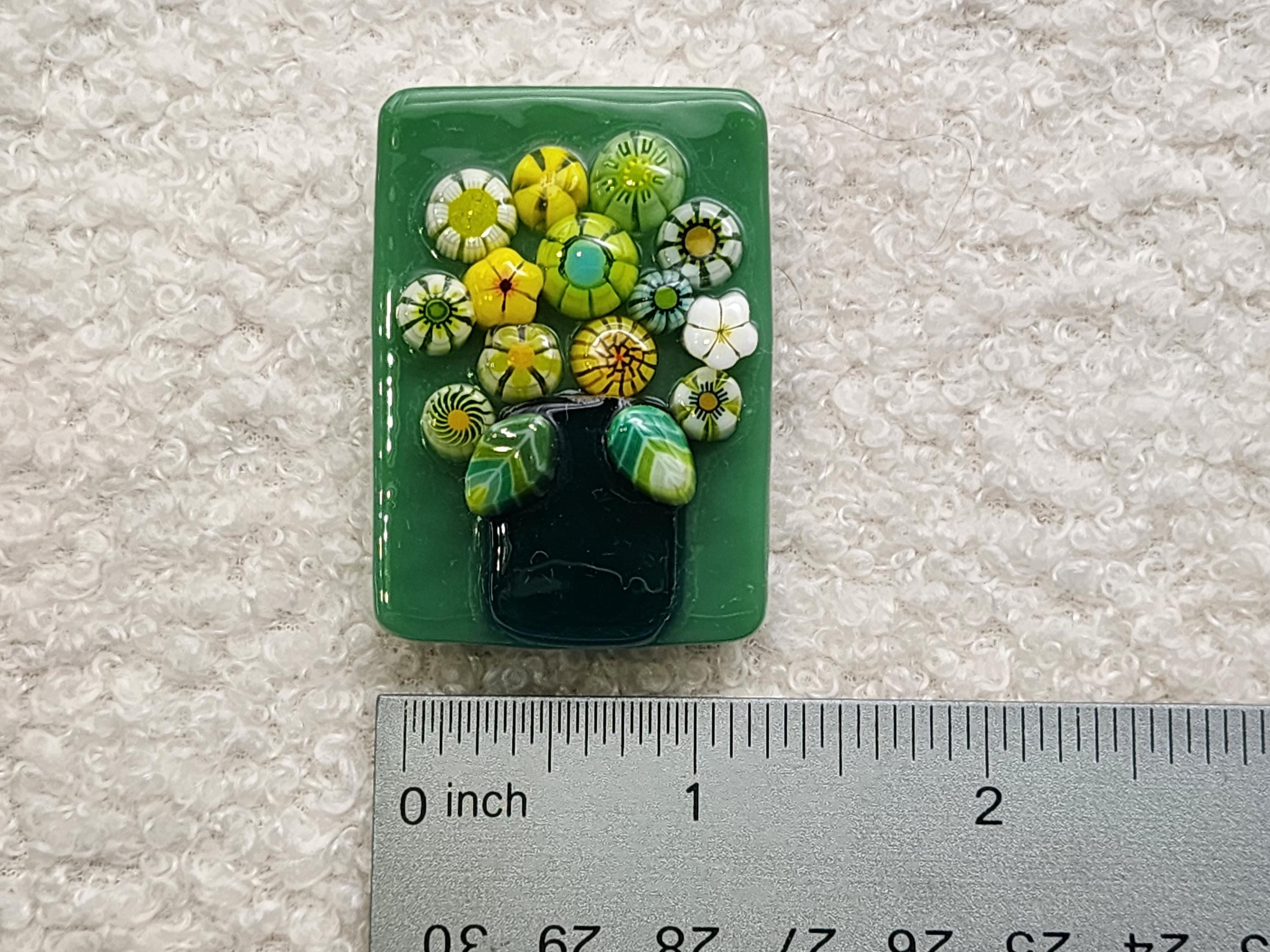 Fused Glass Magnet - Wildflower Flower Vase Arrangement - Made With ...